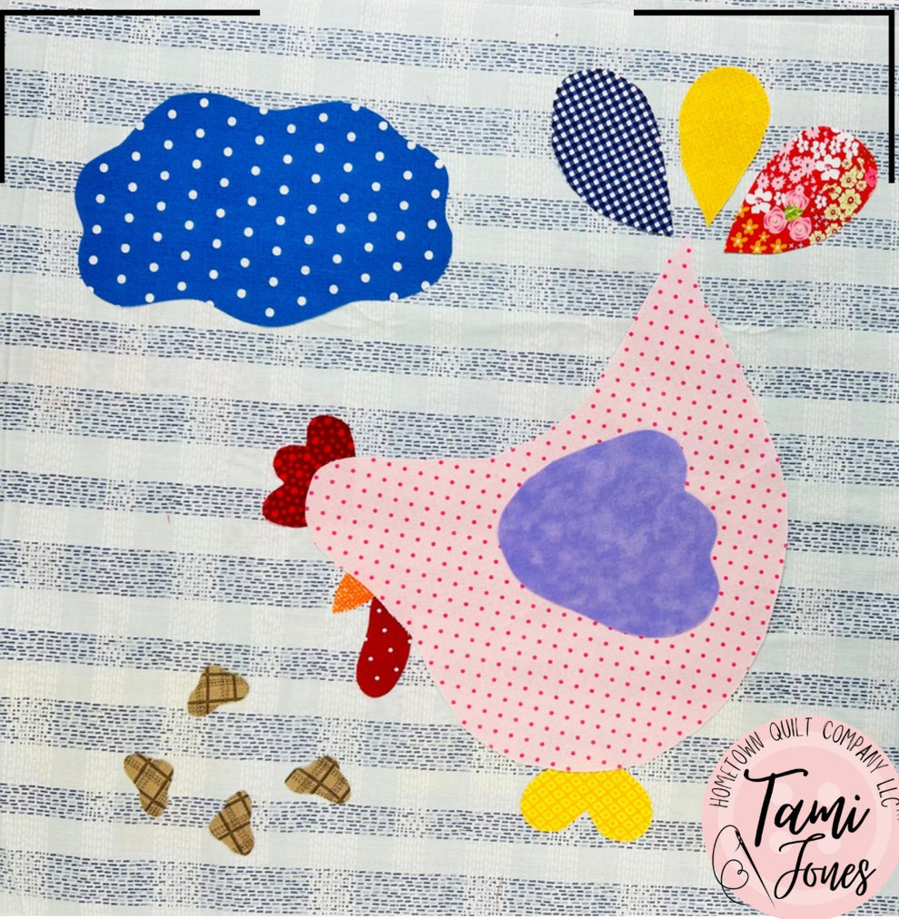 Chicken Six Appliqué Printed Template – Hometown Quilt Company