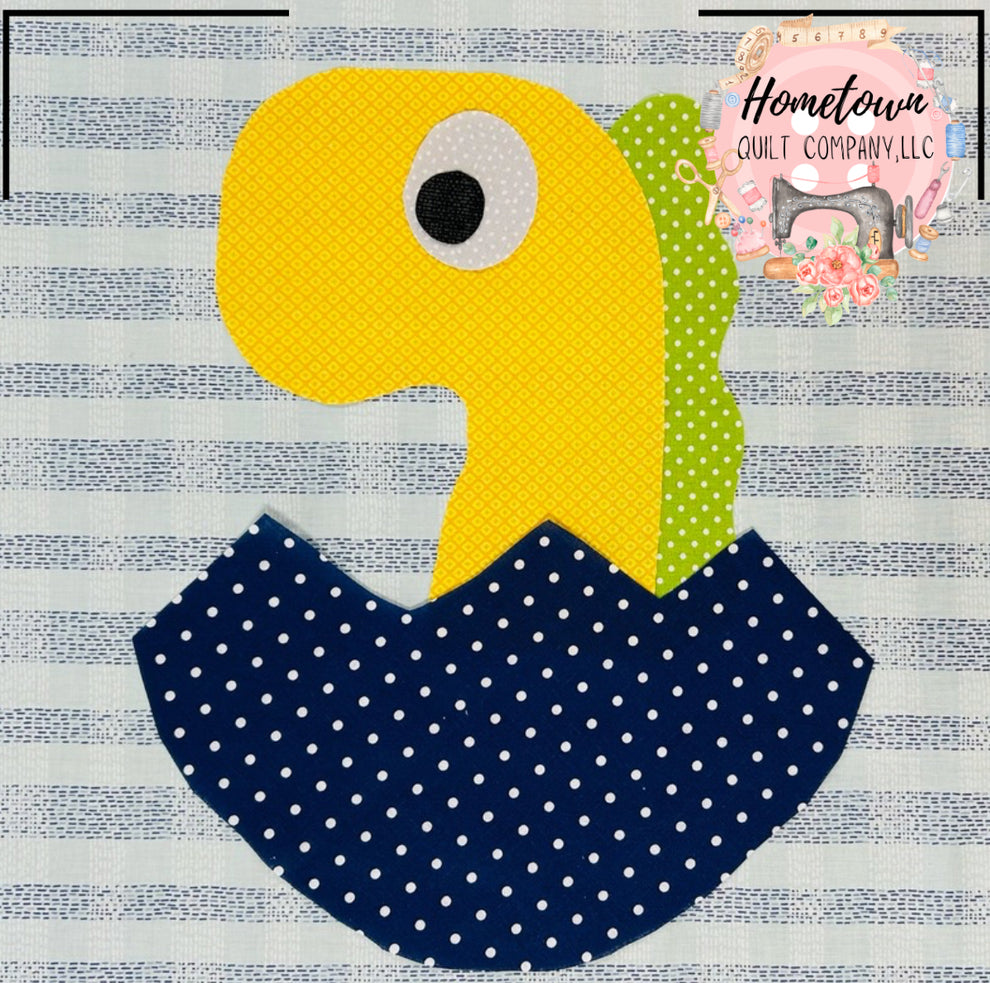 Hatching Dinosaur Block Printed Template – Hometown Quilt Company