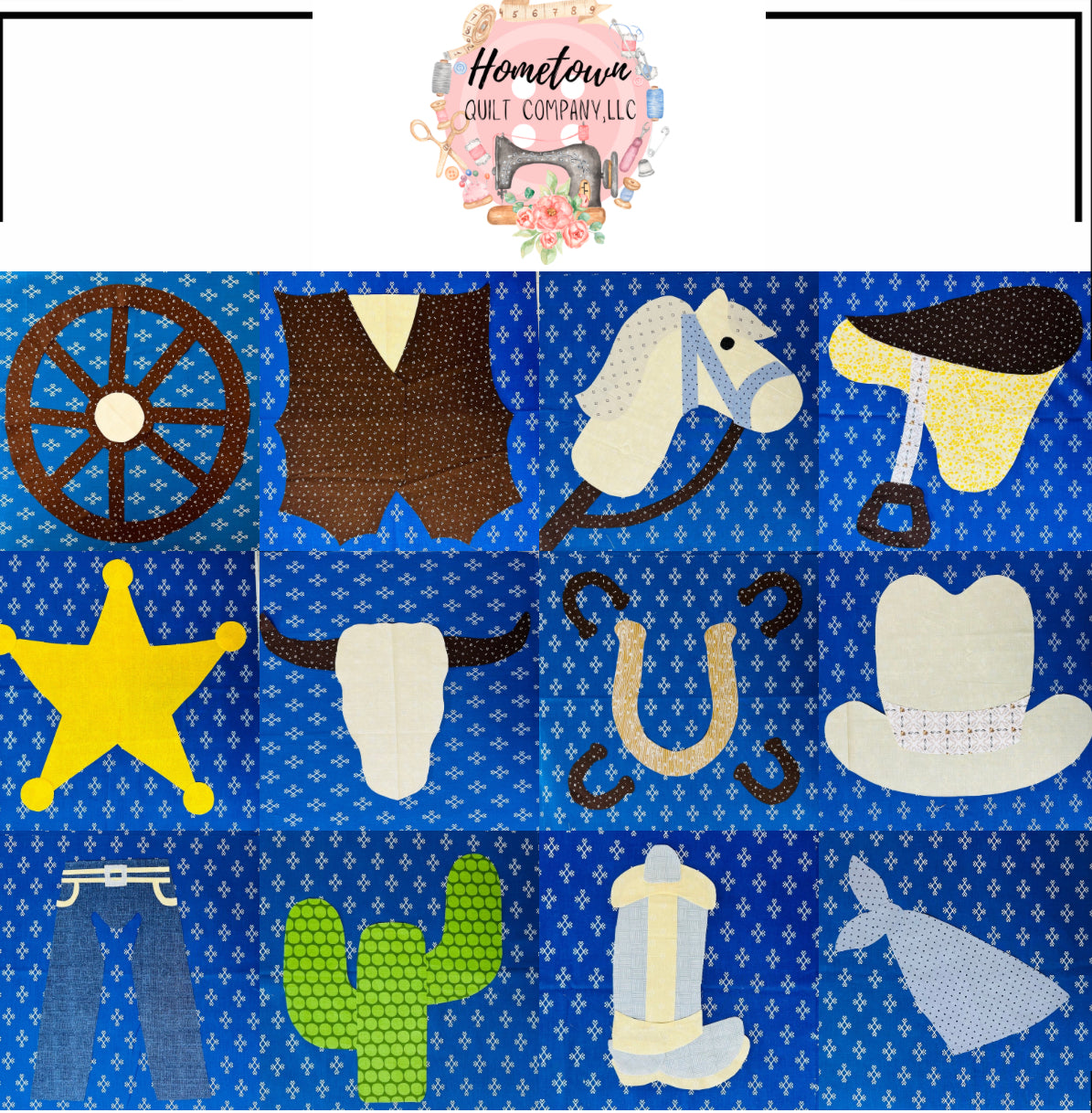 Cowboy Appliqué Template Set – Hometown Quilt Company