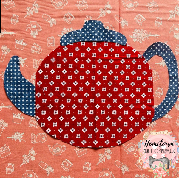 Red Teapot Block Template – Hometown Quilt Company