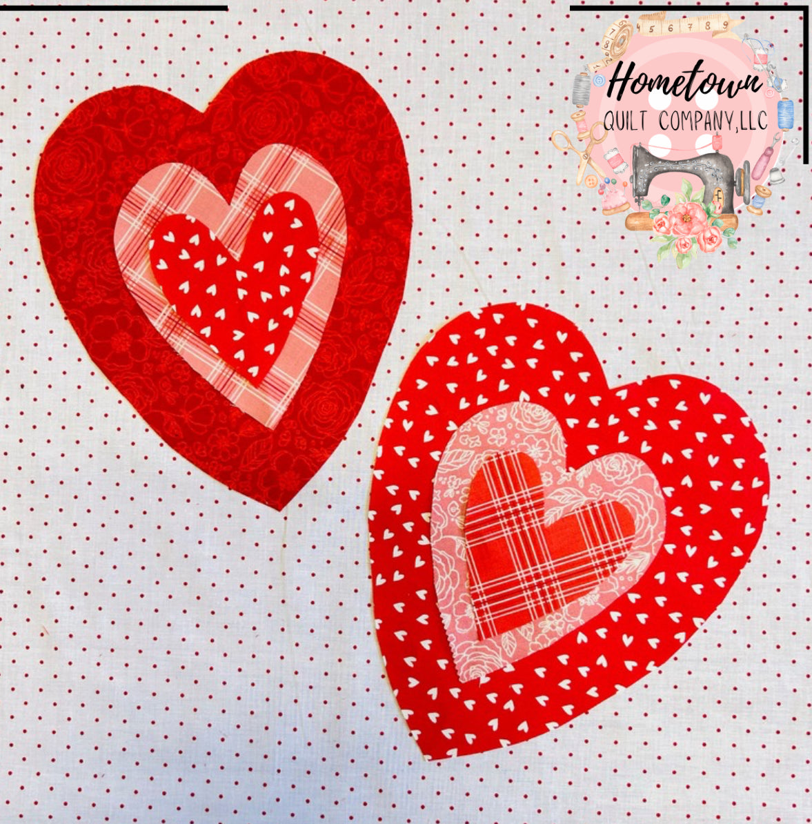 Hearts 3 Block Template – Hometown Quilt Company