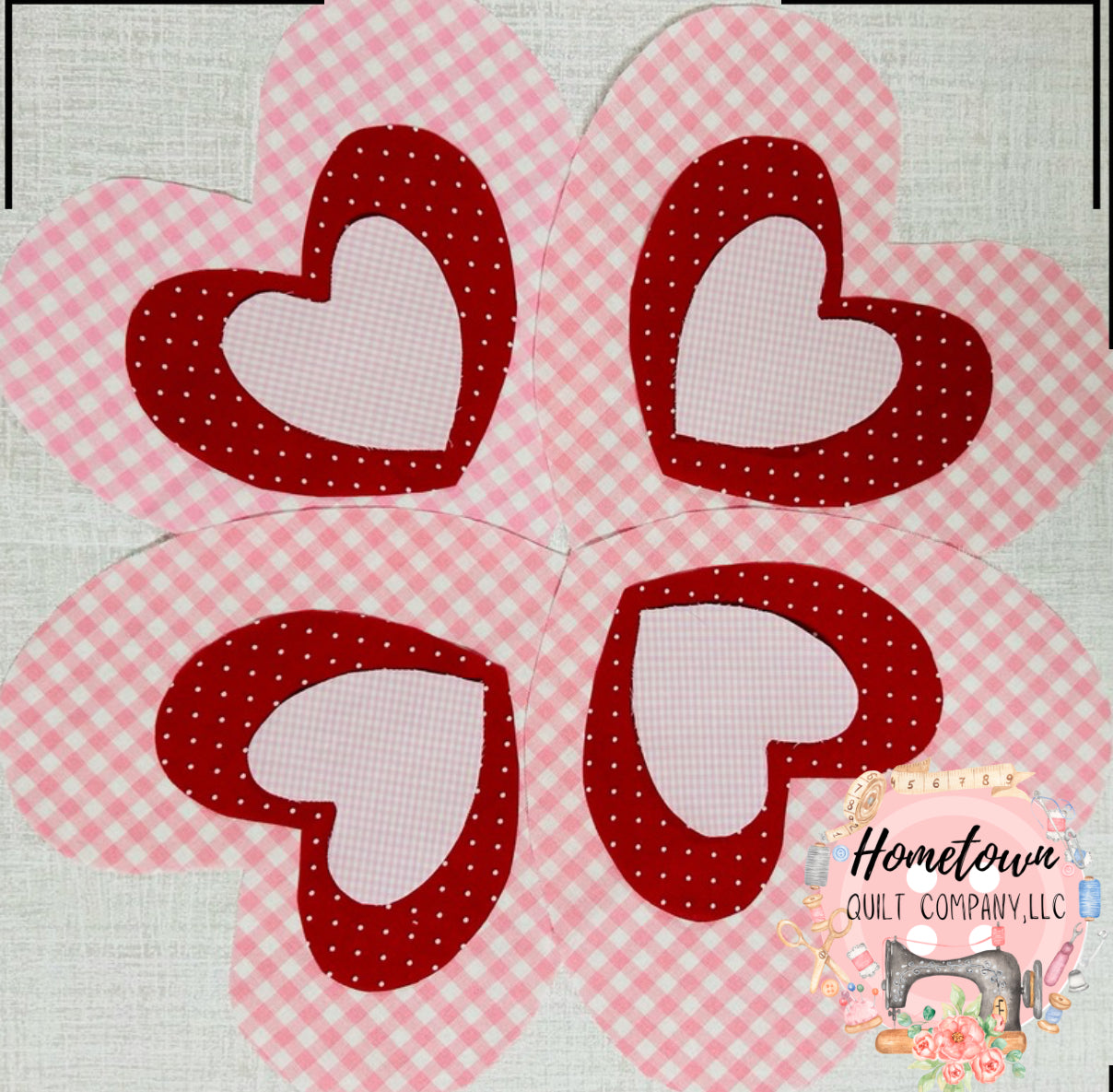 Hearts 4 Block Template – Hometown Quilt Company
