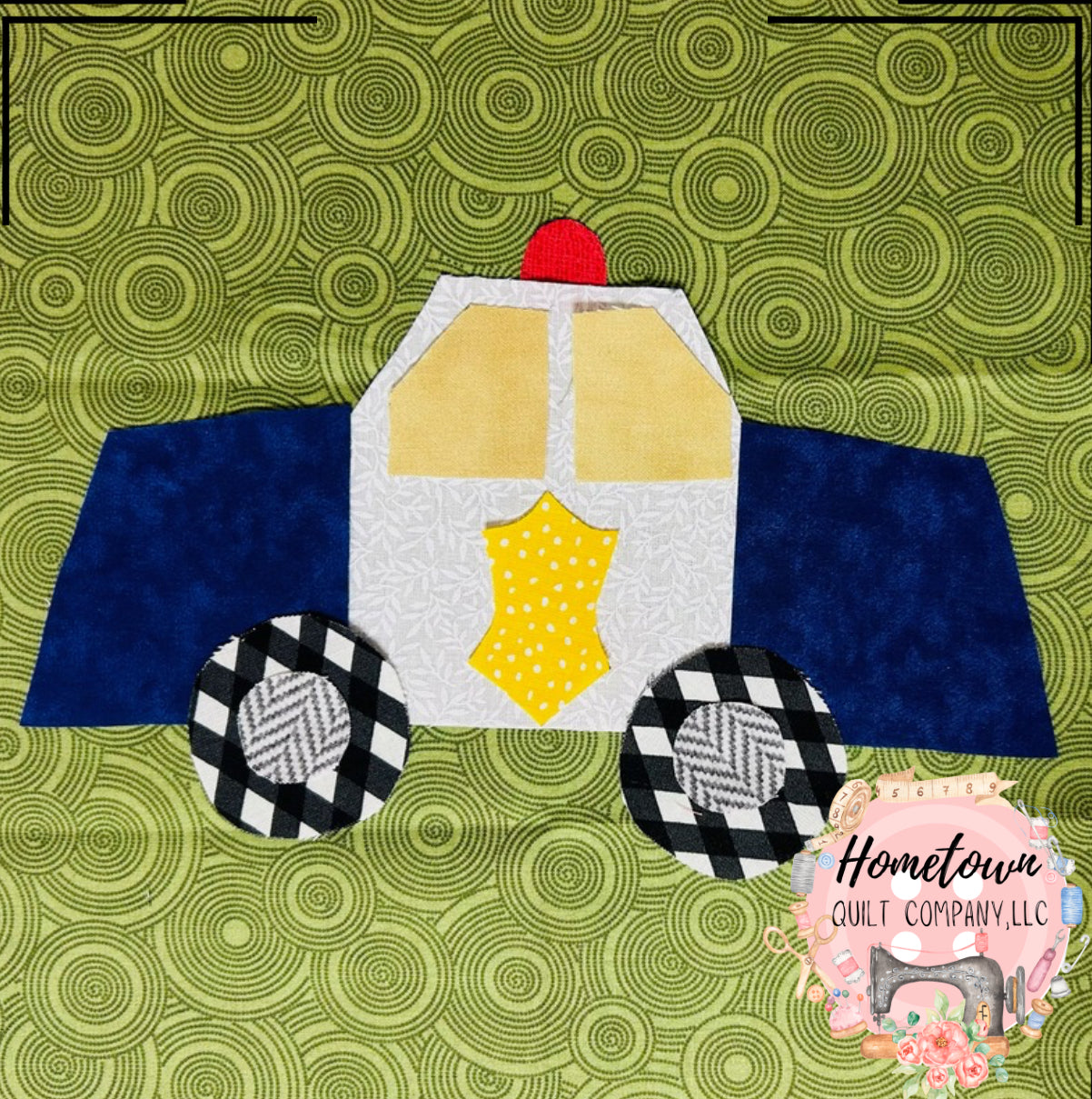 Police Car 1 Block Template – Hometown Quilt Company