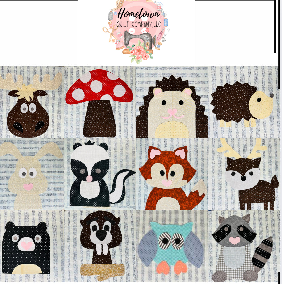 Woodland Animals Appliqué Template Set – Hometown Quilt Company